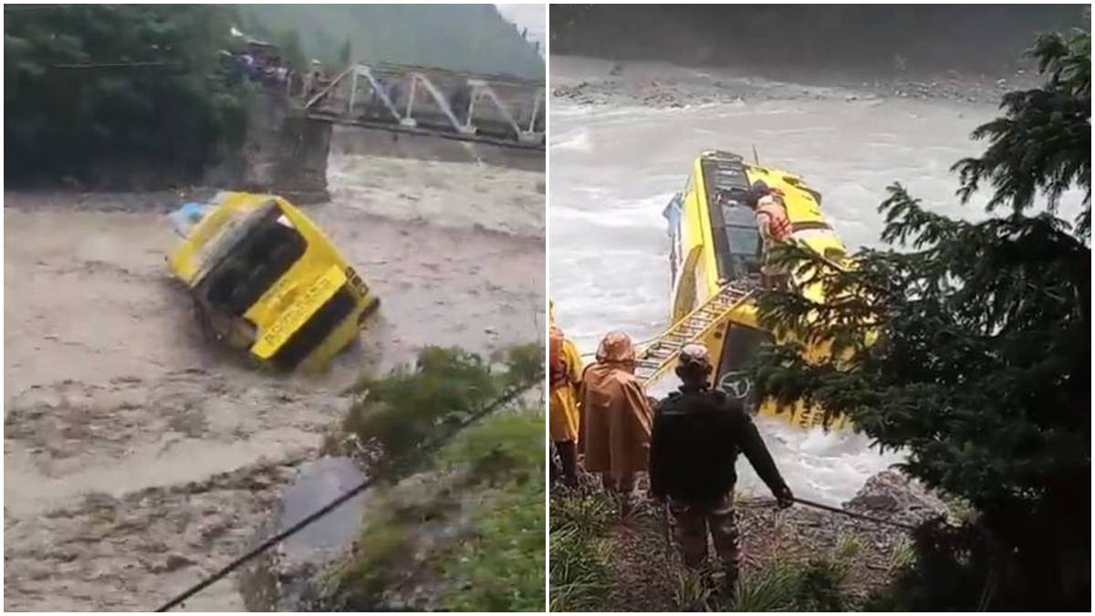 ITBP bus plunges into Sindh river amid heavy rain in Kashmir, driver injured - India News | The ...