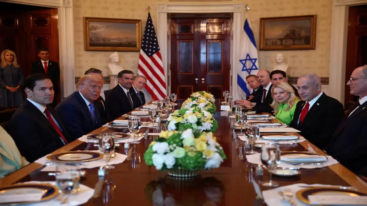 Netanyahu meets Trump at White House as Israel, Hamas discuss ceasefire ...