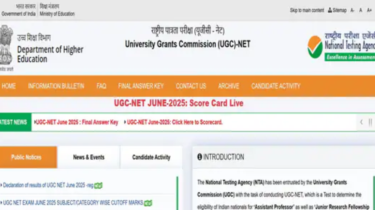 UGC NET June 2025 Result out at ugcnet.nta.ac.in, check steps to download - Education News | The ...